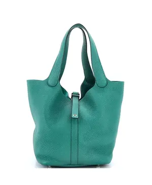 Hermès Mm Picotin Lock Bag Clemence - Green