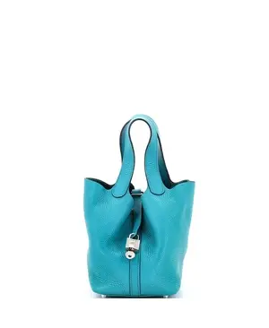Hermès Pm Picotin Lock Bag Clemence - Blue