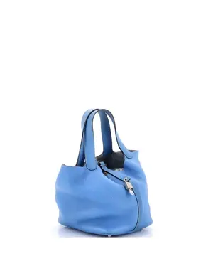Hermès Mm Picotin Lock Bag Clemence - Blue