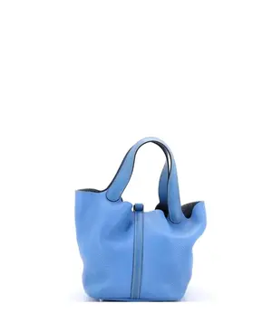 Hermès Mm Picotin Lock Bag Clemence - Blue