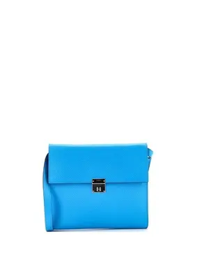 Hermès 16 Clic Wallet On Strap Epsom - Blue