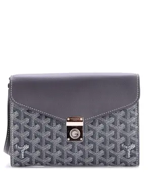 Goyard Chypre Wallet On Strap Coated Canvas With Leather - Gray
