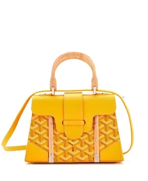 Goyard Mini Structured Saigon Top Handle Bag Coated Canvas With Leather