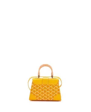 Goyard Mini Structured Saigon Top Handle Bag Coated Canvas With Leather