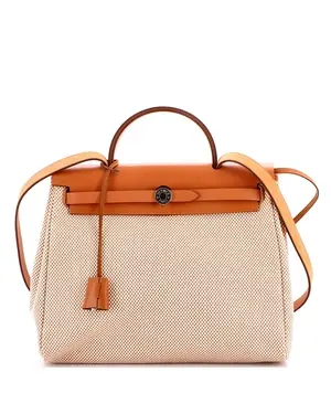 Hermès 31 Herbag Zip Criss Viking Toile And Leather - Brown