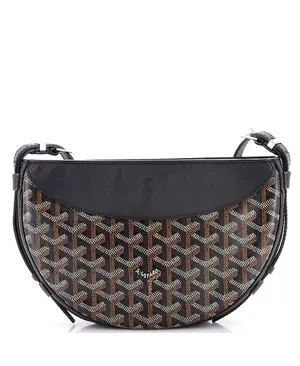 Goyard Hirondelle Shoulder Bag Coated Canvas And Leather - Black