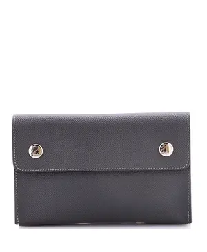 Hermès Double Snap Pochette Crossbody Epsom - Gray