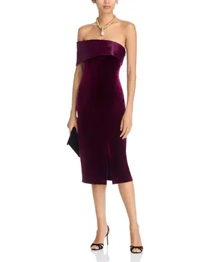 Eliza J Velvet One Shoulder Cocktail Dress