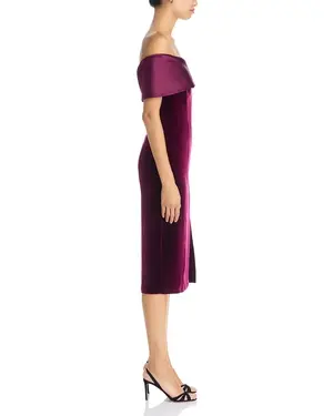 Eliza J Velvet One Shoulder Cocktail Dress