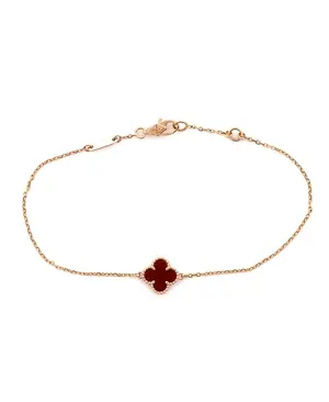 VAN CLEEF & ARPELS Sweet Alhambra Bracelet 18k Rose Gold And Carnelian