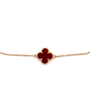 VAN CLEEF & ARPELS Sweet Alhambra Bracelet 18k Rose Gold And Carnelian