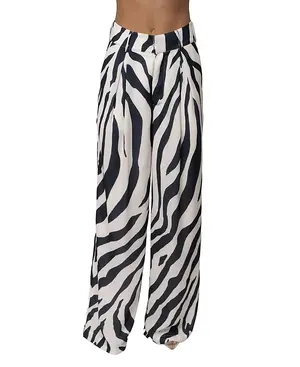 JLUXLABEL Soft Pleated Trouser Navy Zebra