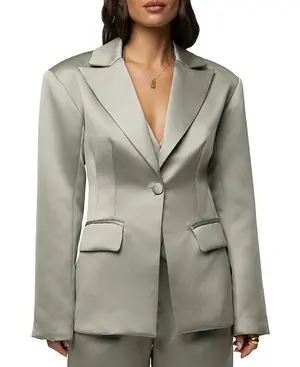 JLUXLABEL Victoria Satin Blazer - Sage