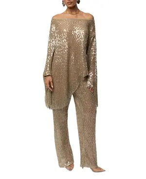 JLUXLABEL Sheer Glow Sequin Top