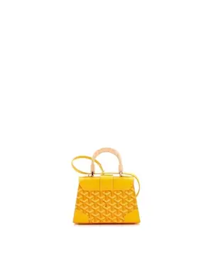 Goyard Structured Saigon Top Handle Bag Coated Canvas With Leather - Yellow