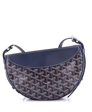 Goyard Hirondelle Shoulder Bag Coated Canvas And Leather - Blue