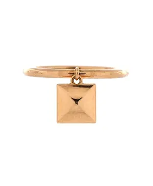 Hermès Small Clou D'h Charm Ring 18k Rose Gold - Pink