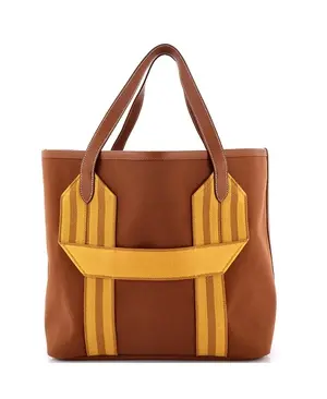 Hermès Pursangle Tote Canvas With Leather - Brown