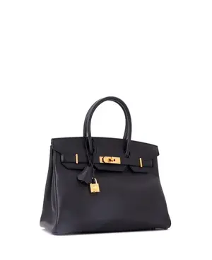 Hermès Birkin 30 Handbag Black Epsom With Gold Hardware - Noir