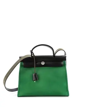 Hermès 31 Herbag Zip Leather And Toile