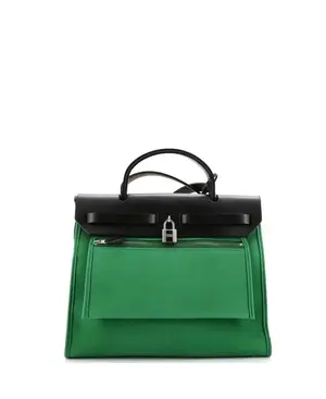 Hermès 31 Herbag Zip Leather And Toile