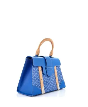 Goyard Mm Saigon Top Handle Bag Coated Canvas With Leather