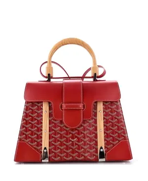 Goyard Mm Saigon Top Handle Bag Coated Canvas With Leather