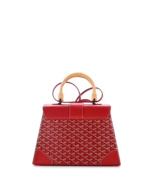 Goyard Mm Saigon Top Handle Bag Coated Canvas With Leather