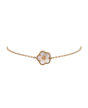 VAN CLEEF & ARPELS Lucky Spring Plum Blossom Bracelet 18k Rose Gold And Mother Of Pearl - Pink