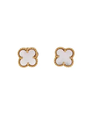VAN CLEEF & ARPELS Sweet Alhambra Stud Earrings 18k And Mother Of Pearl - Gold