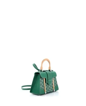 Goyard Structured Saigon Top Handle Bag Coated Canvas With Leather - Green