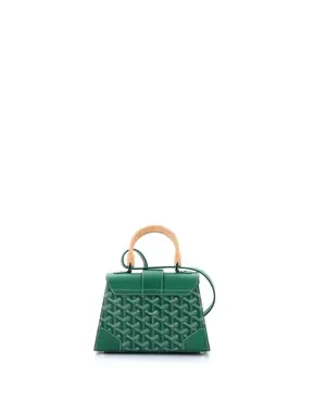 Goyard Structured Saigon Top Handle Bag Coated Canvas With Leather - Green
