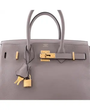 Hermès Birkin 30 Novillo Leather Handbag - Gris Asphalte