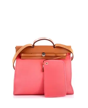 Hermès 39 Herbag Zip Leather And Toile