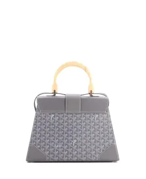 Goyard Mm Saigon Top Handle Bag Coated Canvas With Leather