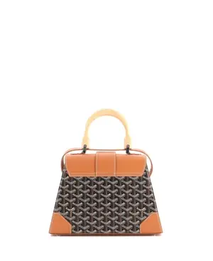 Goyard Pm Saigon Top Handle Bag Coated Canvas With Leather