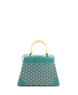 Goyard Pm Saigon Top Handle Bag Coated Canvas With Leather