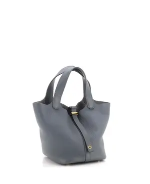 Hermès Pm Picotin Lock Bag Clemence - Blue
