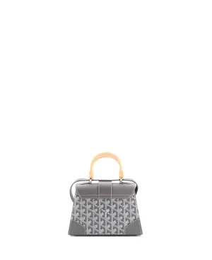 Goyard Structured Saigon Top Handle Bag Coated Canvas With Leather - Gray