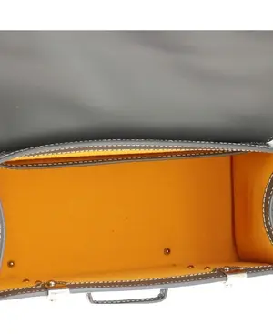Goyard Structured Saigon Top Handle Bag Coated Canvas With Leather - Gray