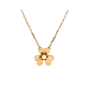 VAN CLEEF & ARPELS Mini Frivole Pendant Necklace 18k And Diamond, 15.75 - Gold