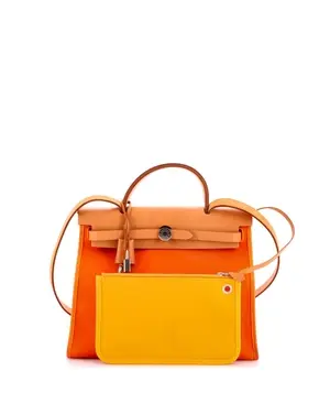 Hermès 31 Herbag Zip Leather And Toile
