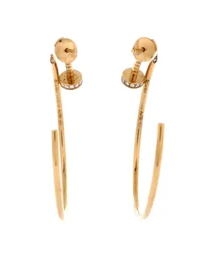 CARTIER Large Juste Un Clou Hoop Earrings 18k With Diamonds
