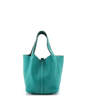 Hermès Mm Picotin Lock Bag Clemence - Blue