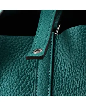 Hermès Mm Picotin Lock Bag Clemence - Blue