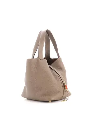 Hermès Mm Picotin Lock Bag Clemence - Gray