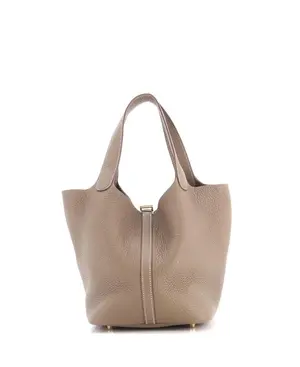 Hermès Mm Picotin Lock Bag Clemence - Gray