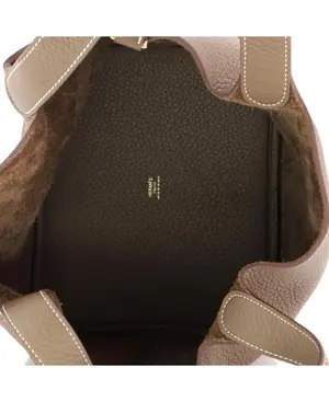 Hermès Mm Picotin Lock Bag Clemence - Gray