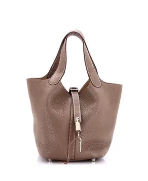 Hermès Pm Picotin Lock Bag Clemence - Gray