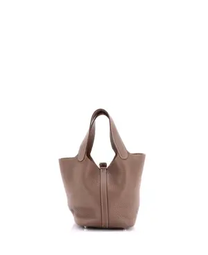 Hermès Pm Picotin Lock Bag Clemence - Gray